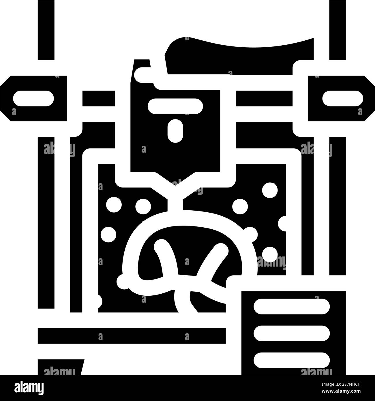 3d printed human organ future technology glyph icon vector. 3d printed ...