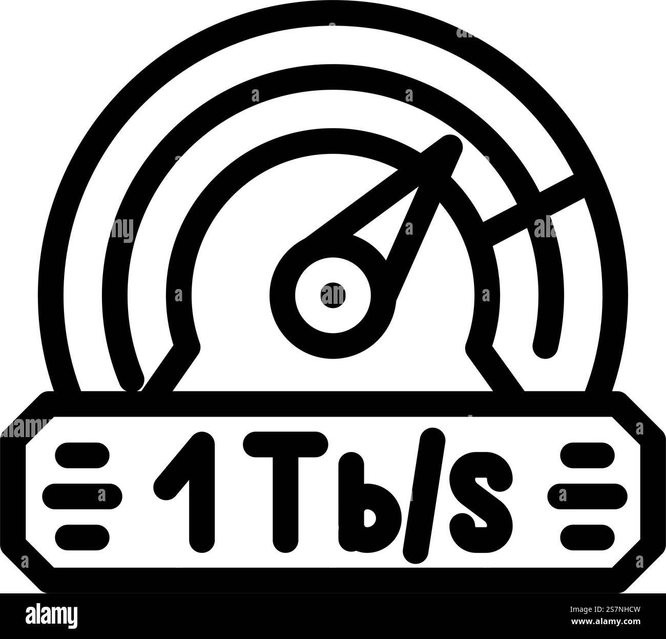 terabyte internet speed future technology line icon vector. terabyte ...