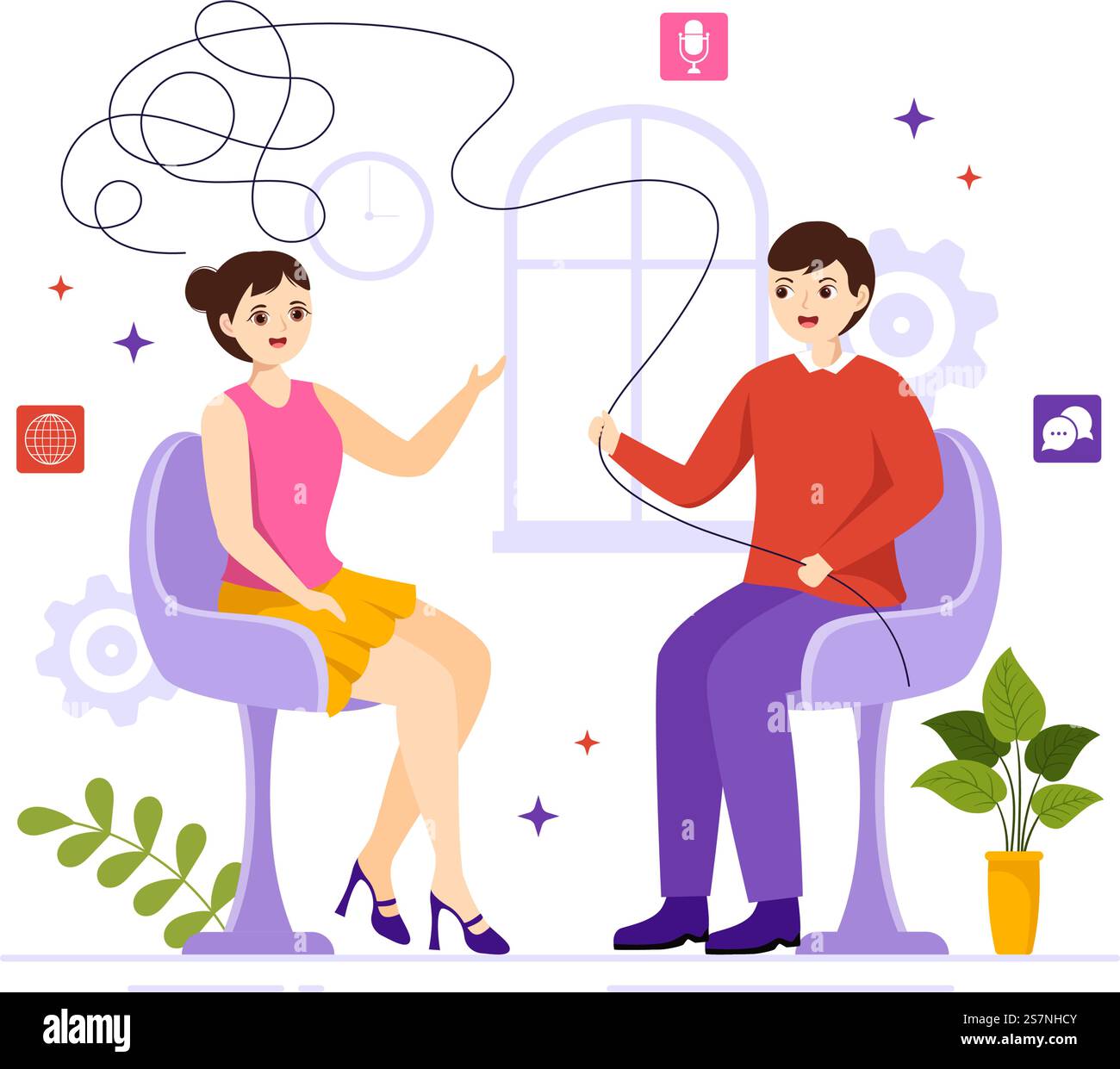 Speech Therapist Vector Illustration with People Training Basic ...