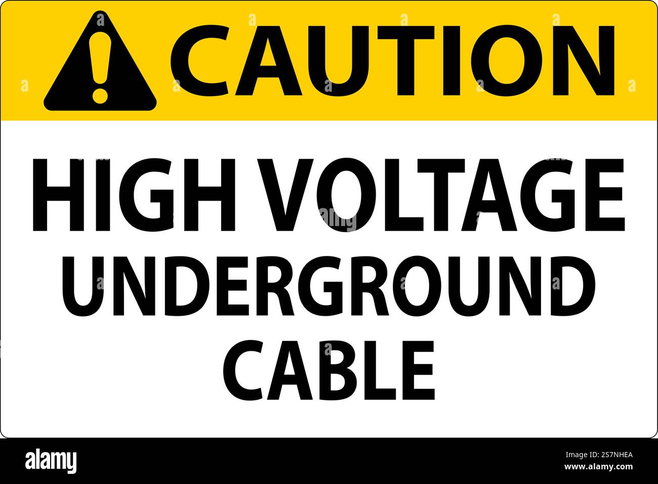 Caution Sign High Voltage Underground Cable Stock Vector Image & Art ...