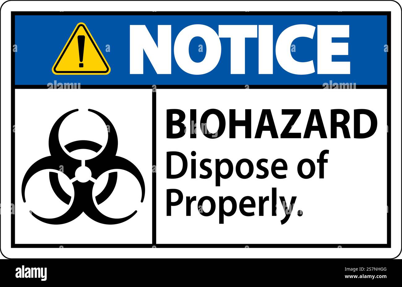 Biohazard Notice Label Biohazard Dispose Of Properly Stock Vector Image ...