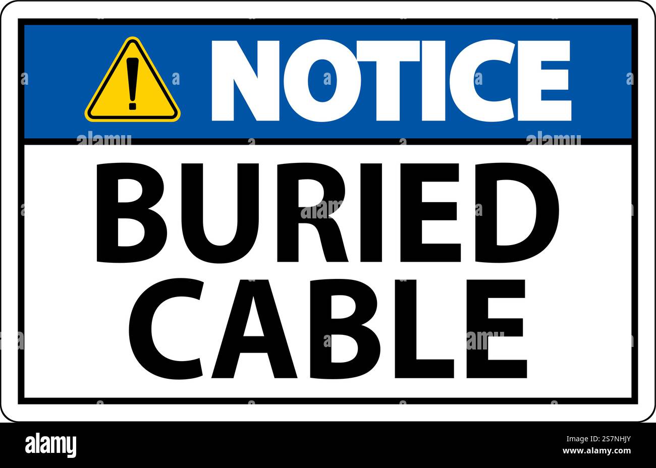 Notice Sign Buried Cable On White Background Stock Vector Image & Art ...