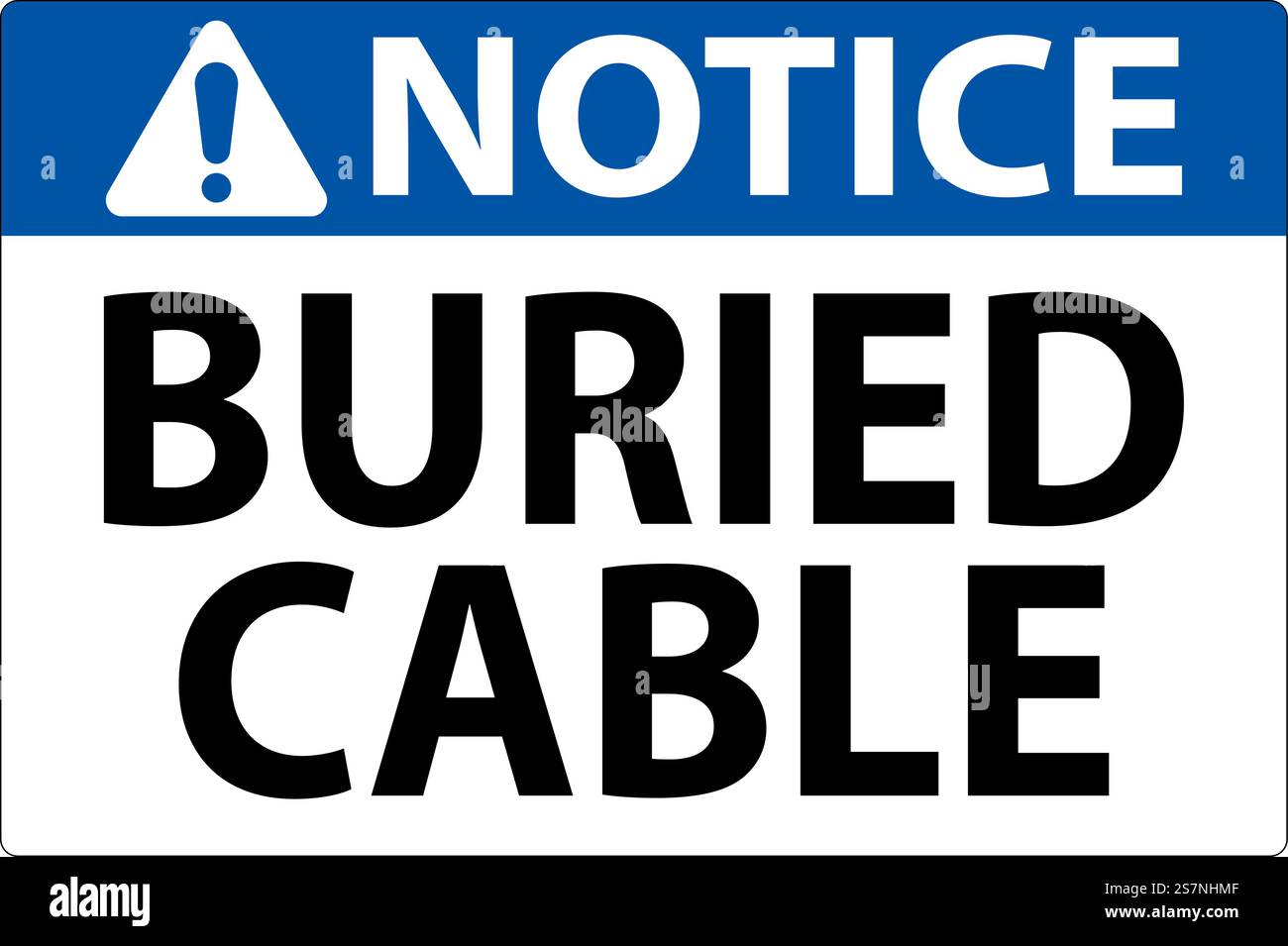 Notice Sign Buried Cable On White Background Stock Vector Image & Art ...
