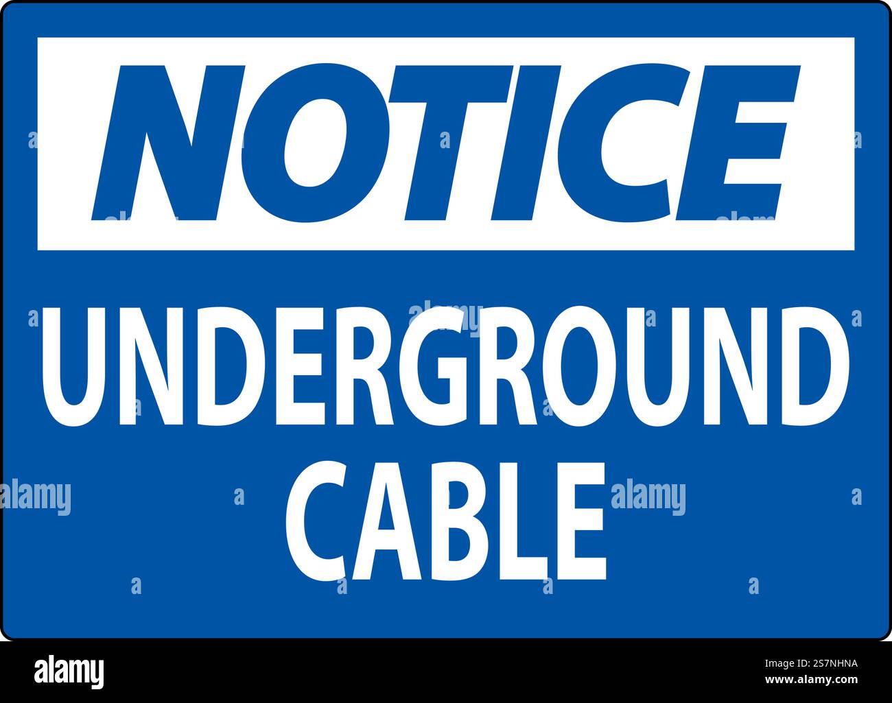 Notice Sign Underground Cable On White Bacground Stock Vector Image ...