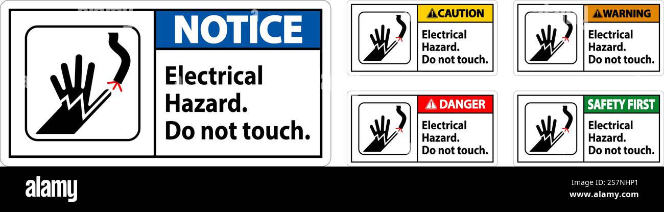 Warning Sign Electrical Hazard. Do Not Touch Stock Vector Image & Art ...