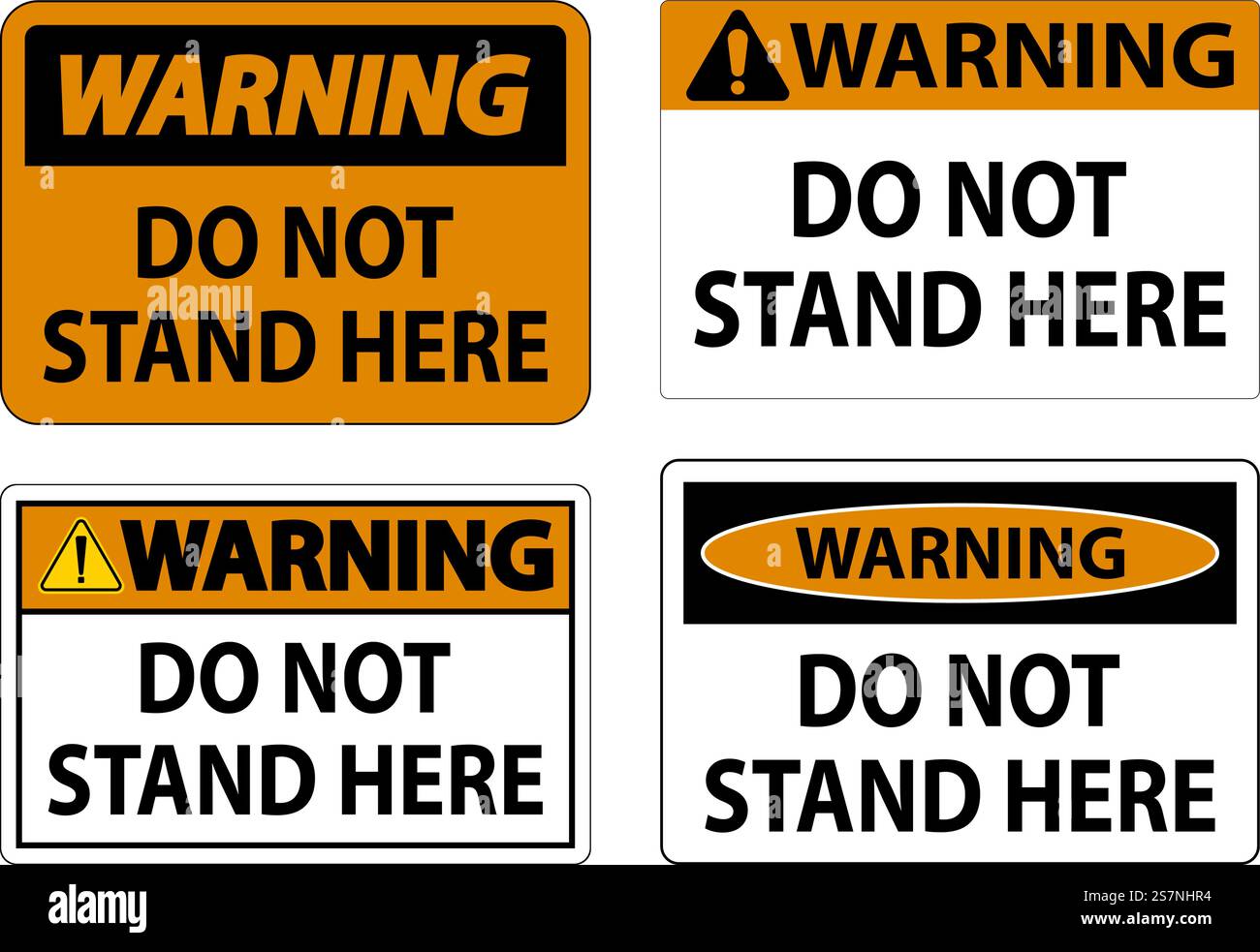 Warning Sign Do Not Stand Here On White Background Stock Vector Image ...