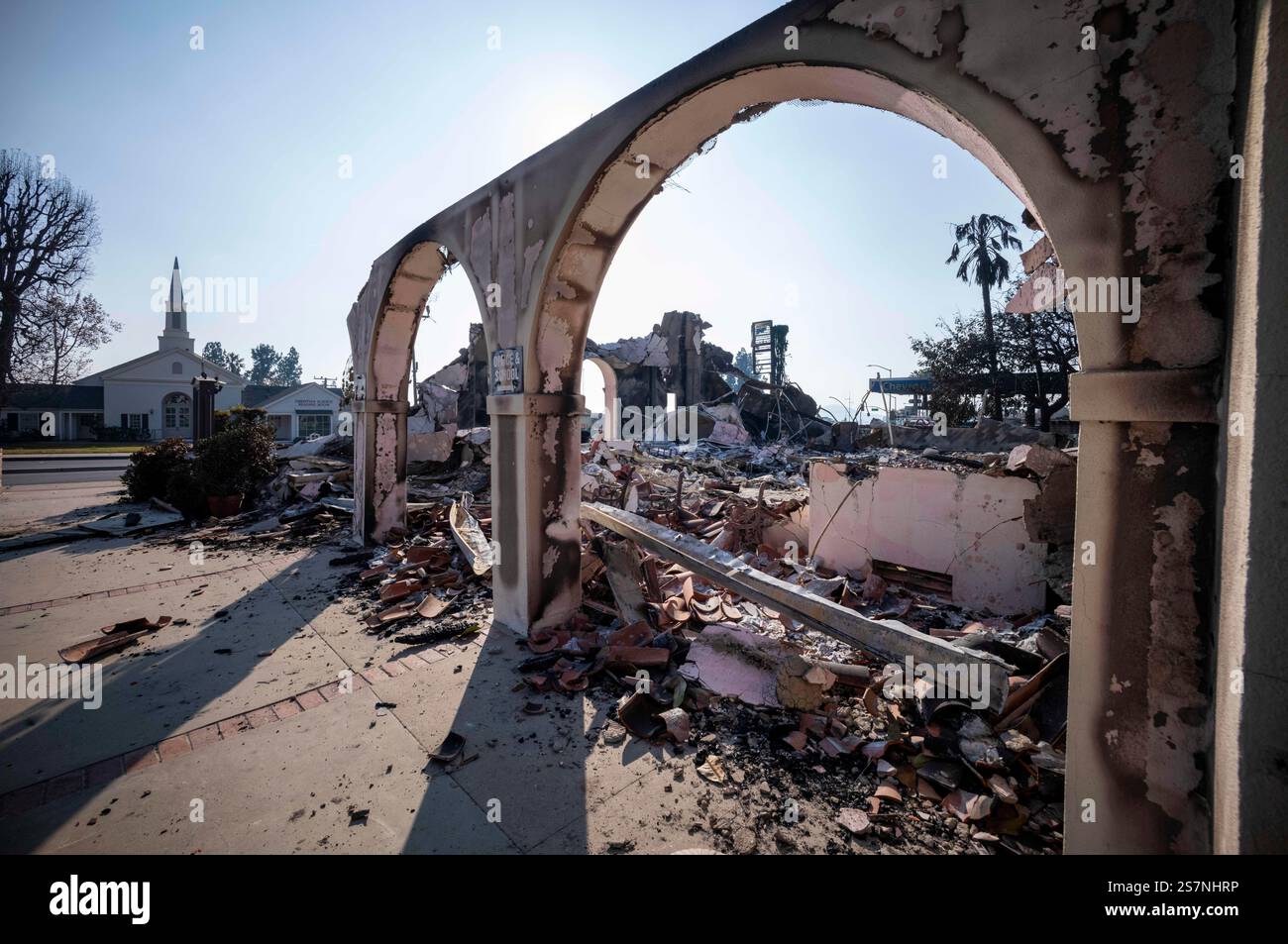 January 19, 2025, Altadena, California, USA: A church damaged by Eaton ...