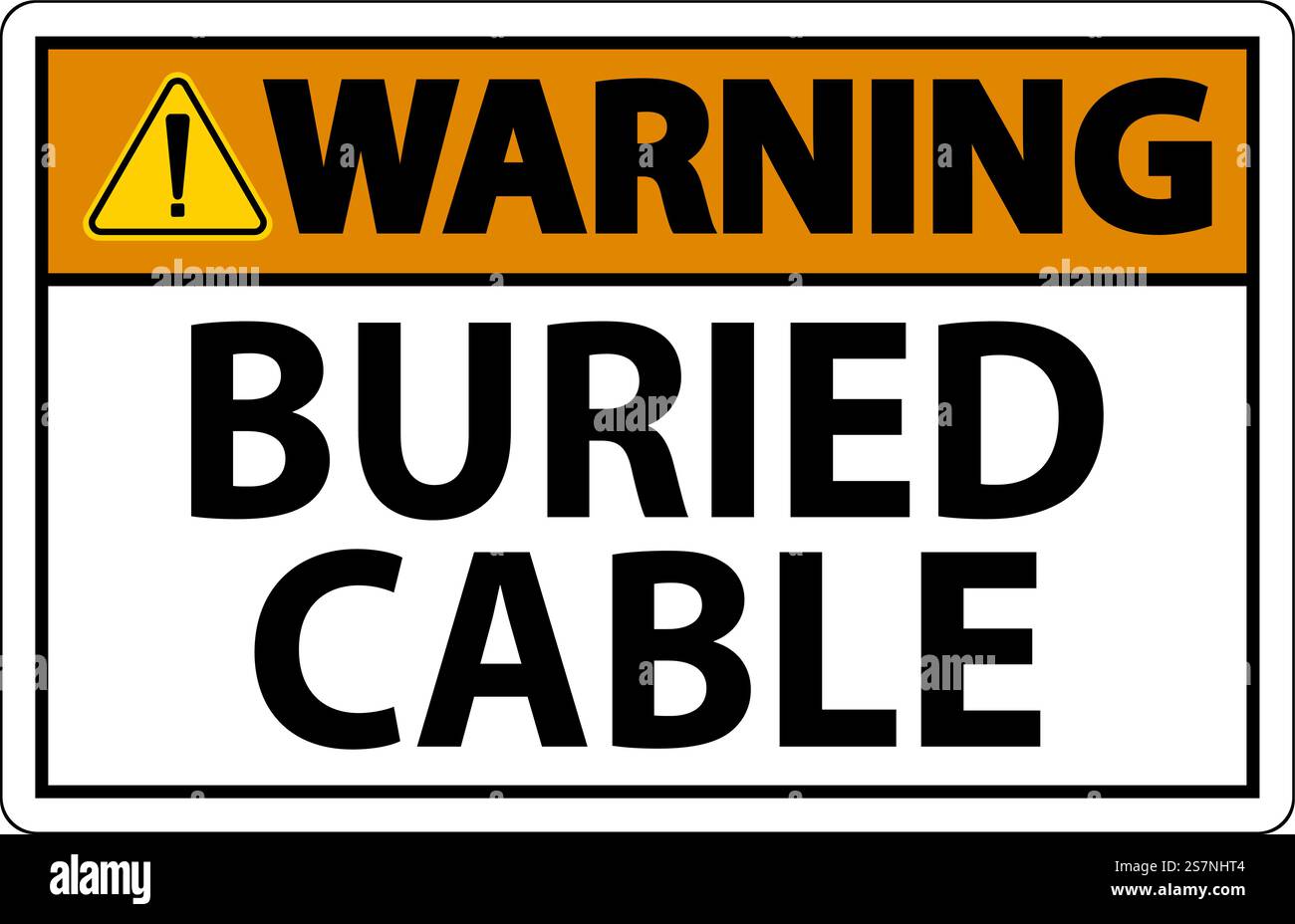 Warning Sign Buried Cable On White Background Stock Vector Image & Art ...