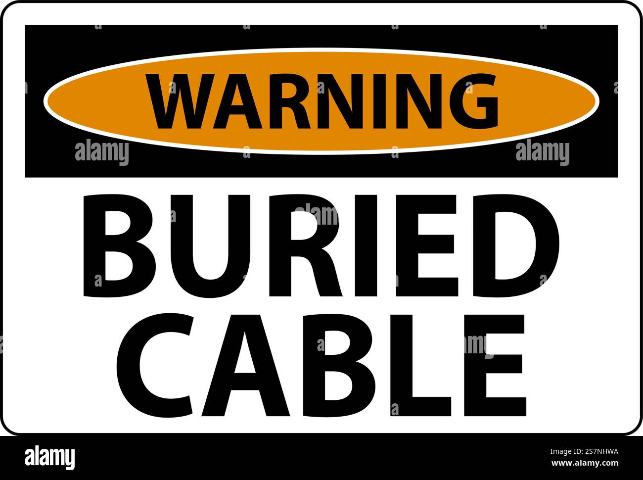 Warning Sign Buried Cable On White Background Stock Vector Image & Art ...
