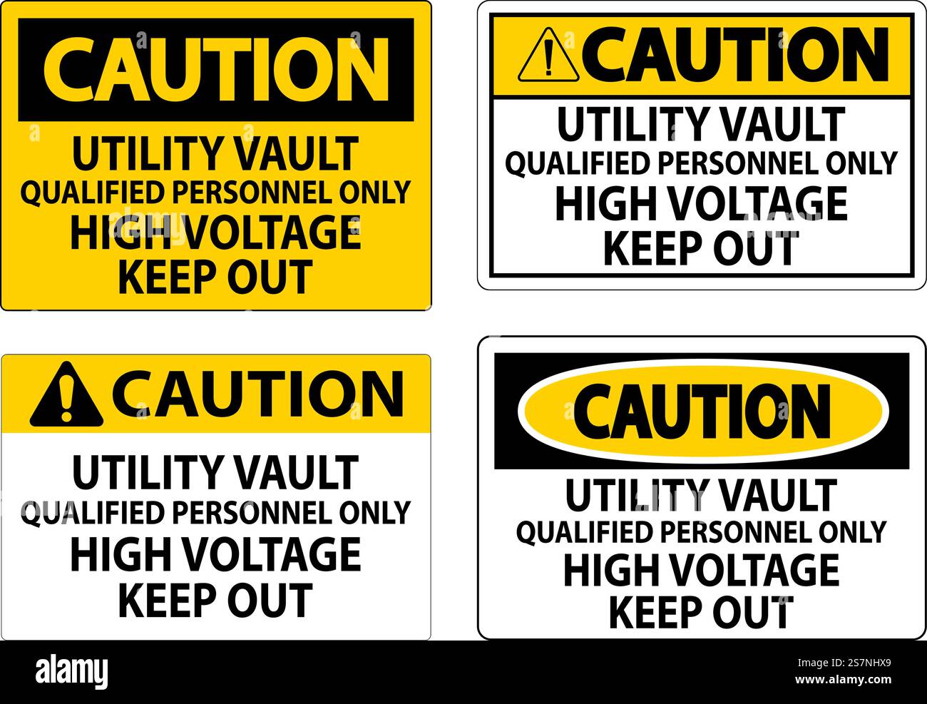 Caution Sign Utility Vault - Qualified Personnel Only, High Voltage ...