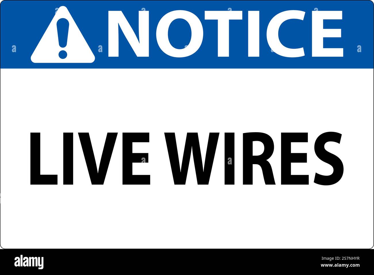 Notice Sign Live Wires On White Background Stock Vector Image & Art - Alamy