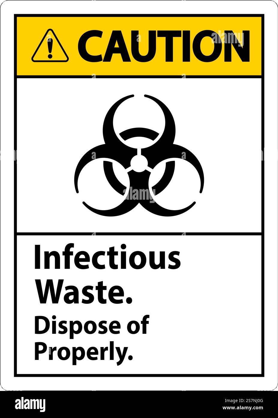 Biohazard Caution Label Infectious Waste, Dispose Of Properly Stock ...