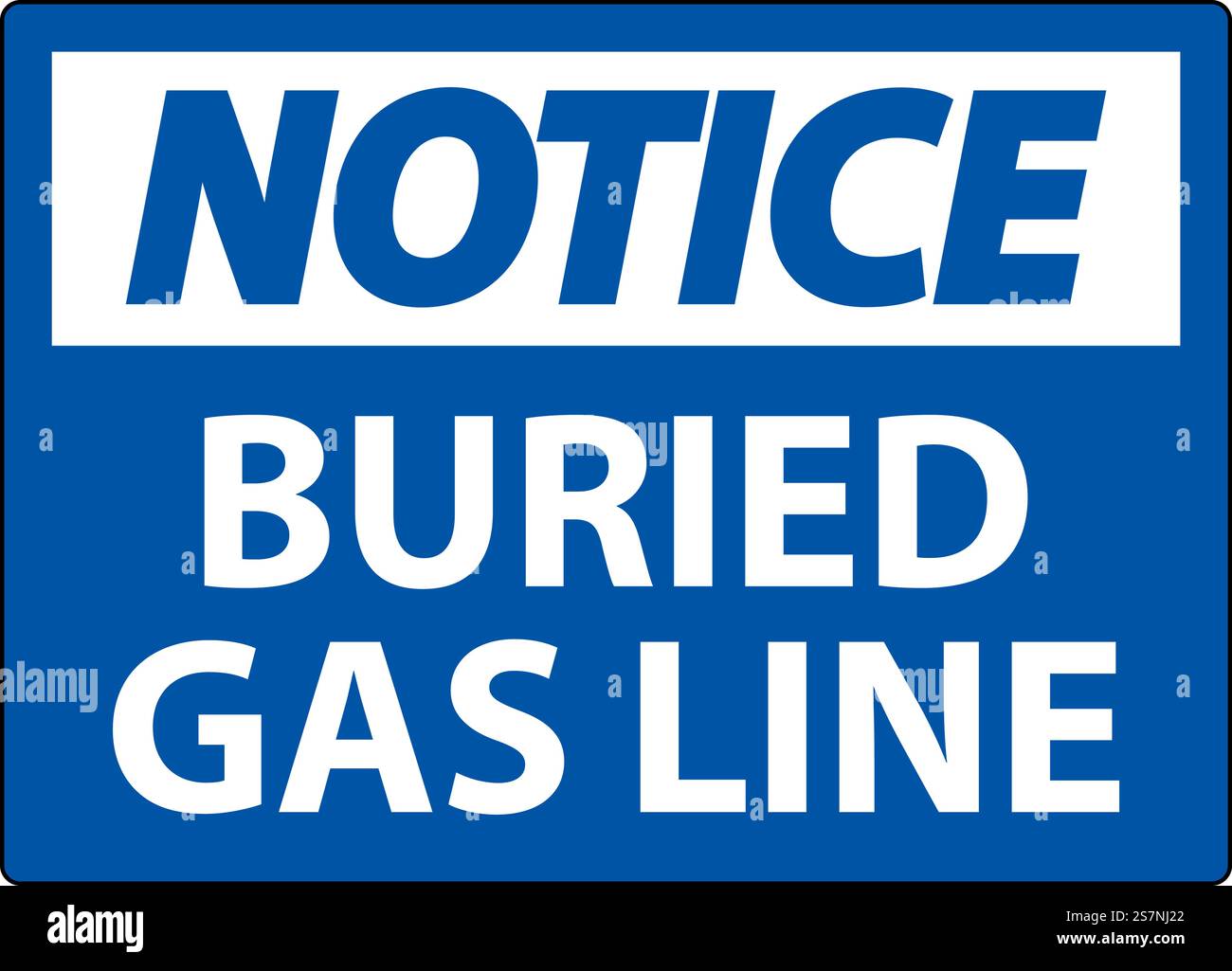 Notice Sign Buried Gas Line On White Background Stock Vector Image ...