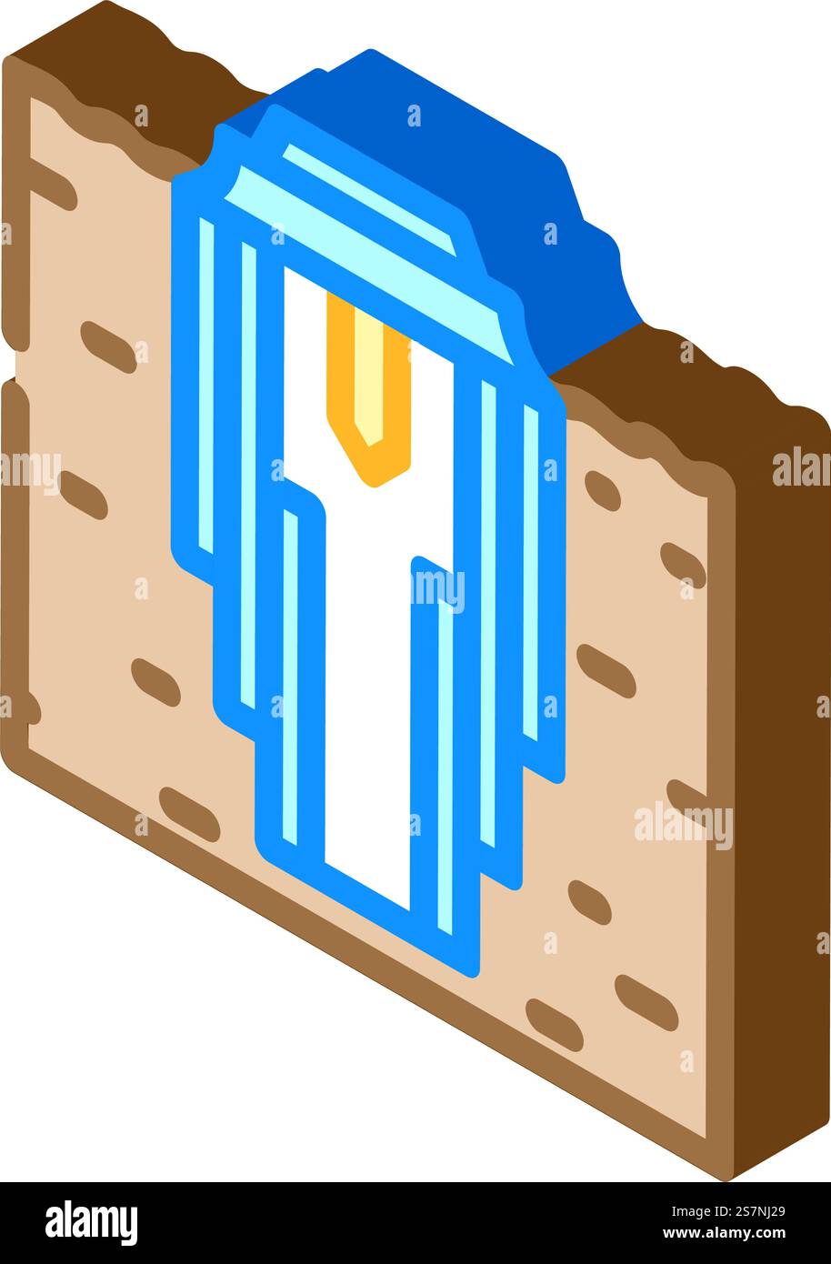 cementing operation petroleum engineer isometric icon vector. cementing ...