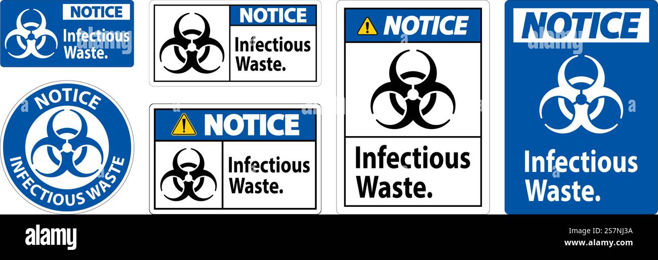 Notice Label Infectious Waste Sign Stock Vector Image & Art - Alamy