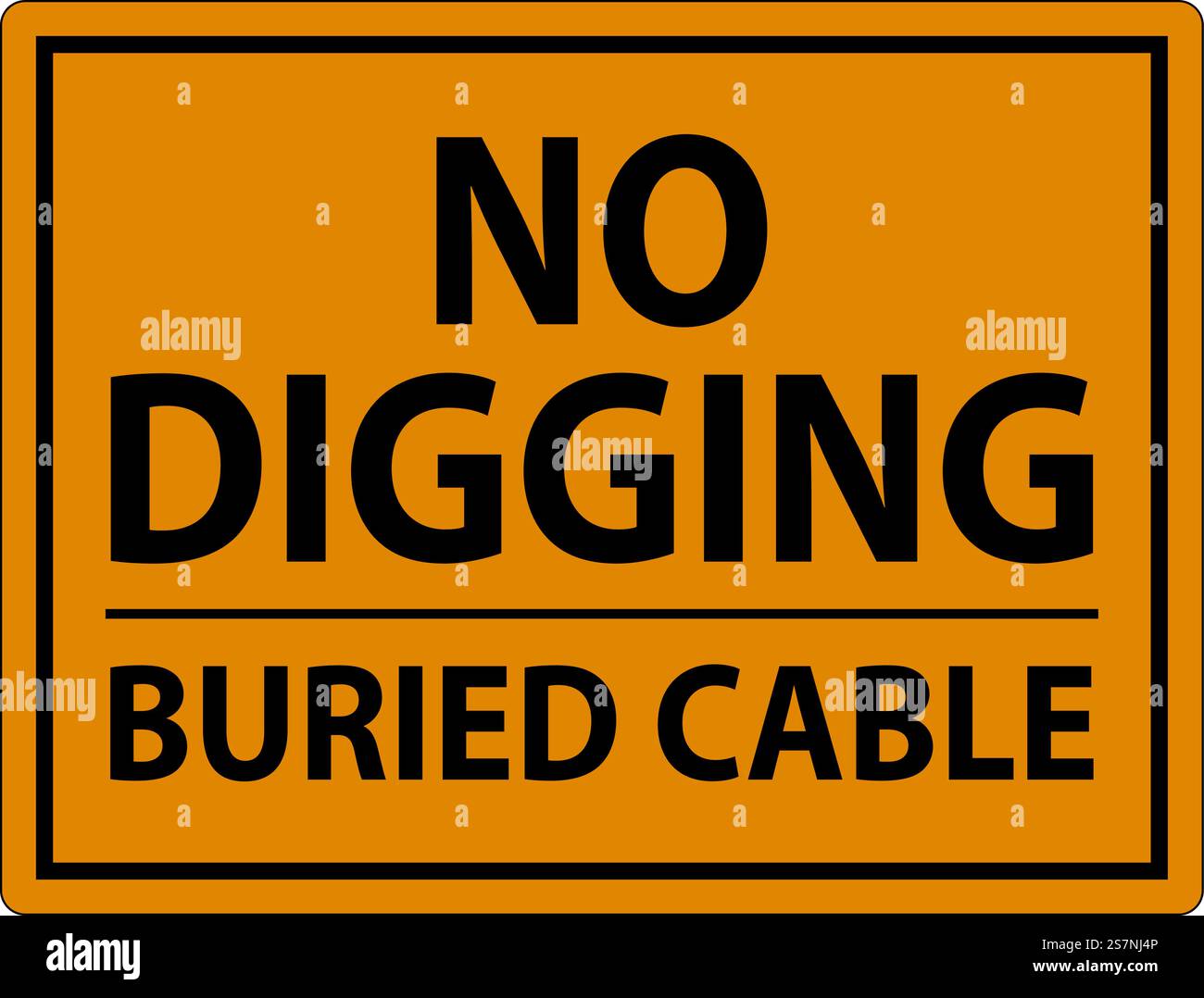 No Digging Sign, Buried Cable Sign Stock Vector Image & Art - Alamy