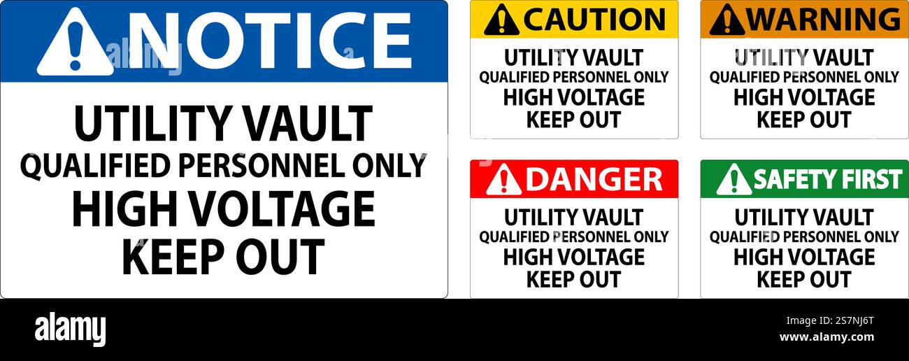 Danger Sign Utility Vault - Qualified Personnel Only, High Voltage Keep ...