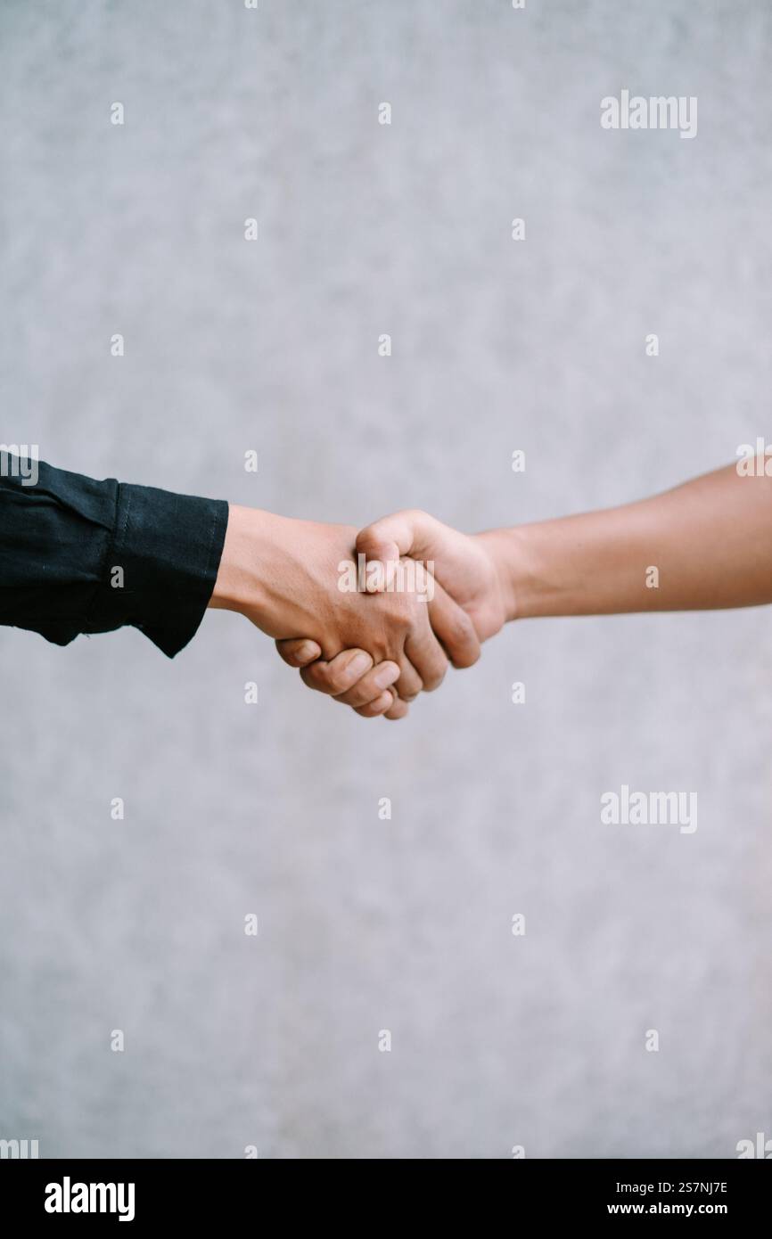 Two people shaking hands in agreement Stock Photo - Alamy