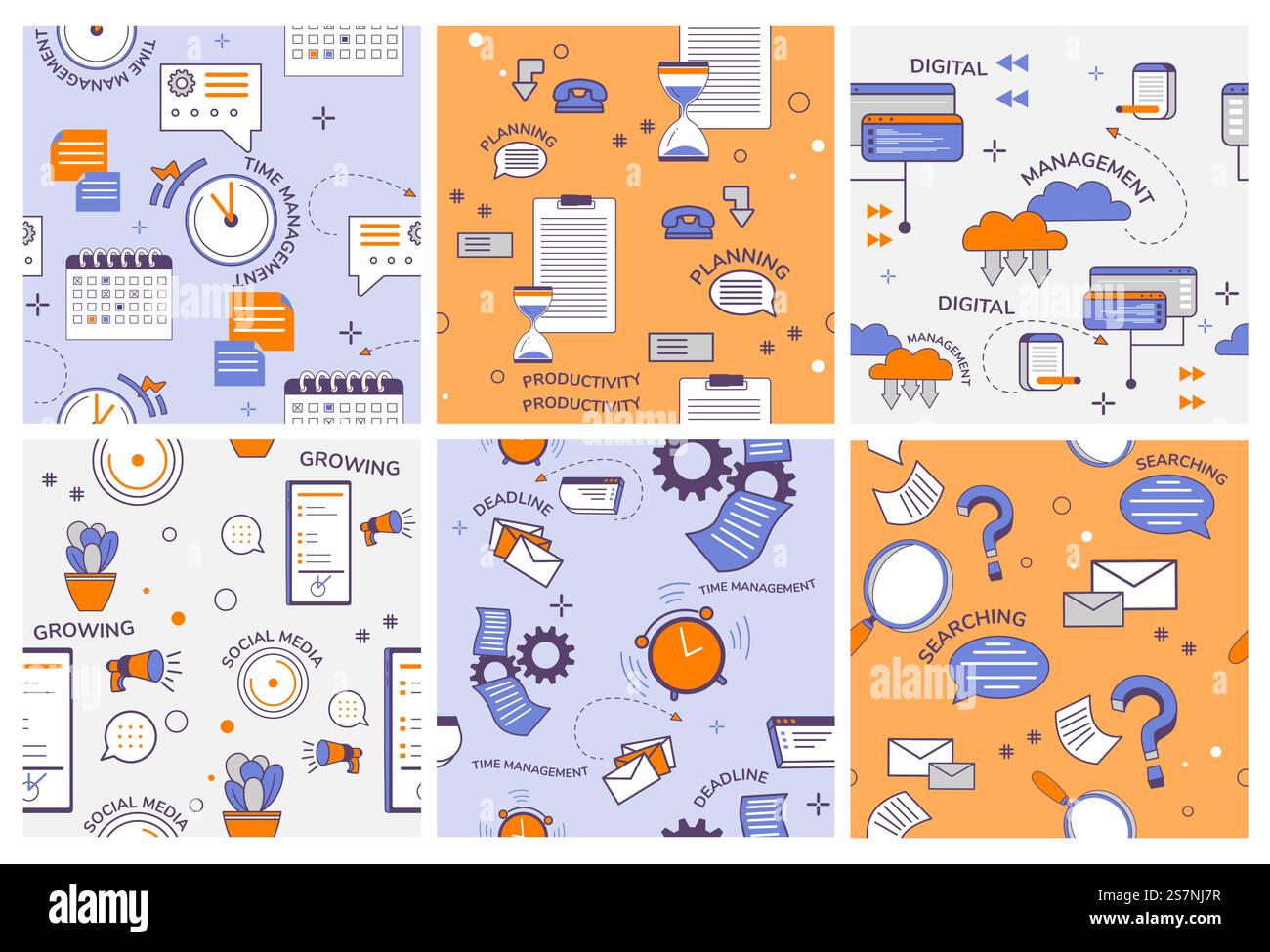 Background decoration for time management service. Decorative pattern ...