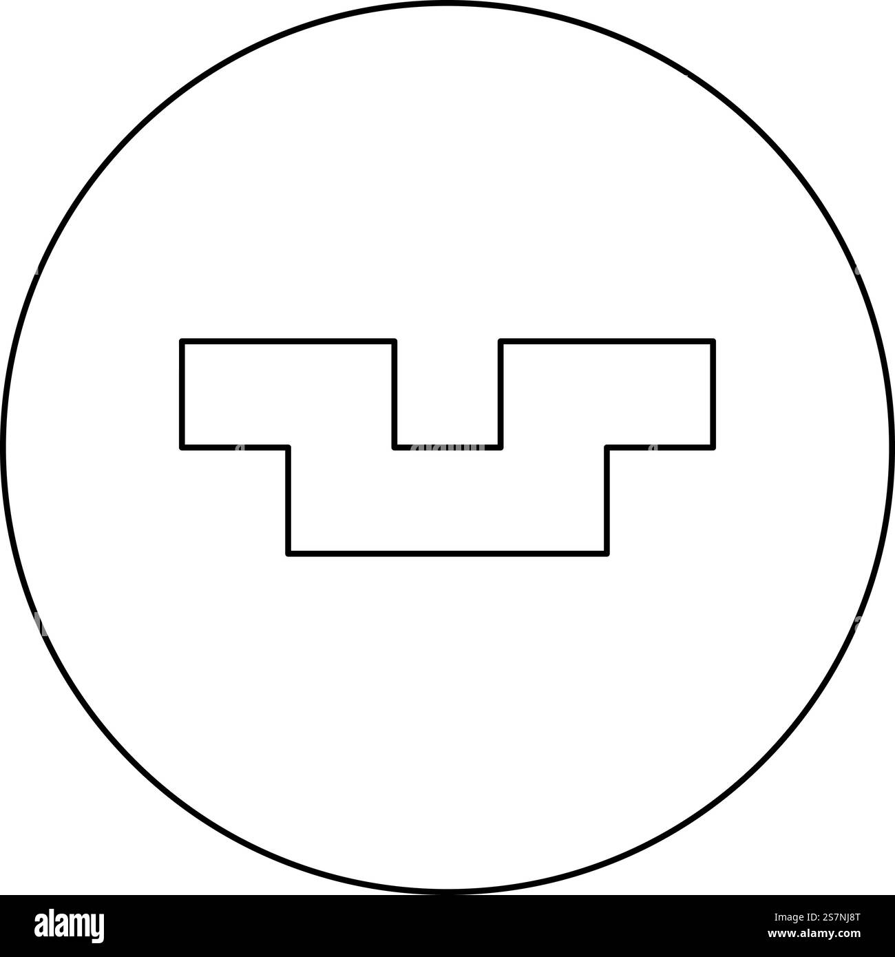 Pit with square hole ground dimple icon in circle round black color ...