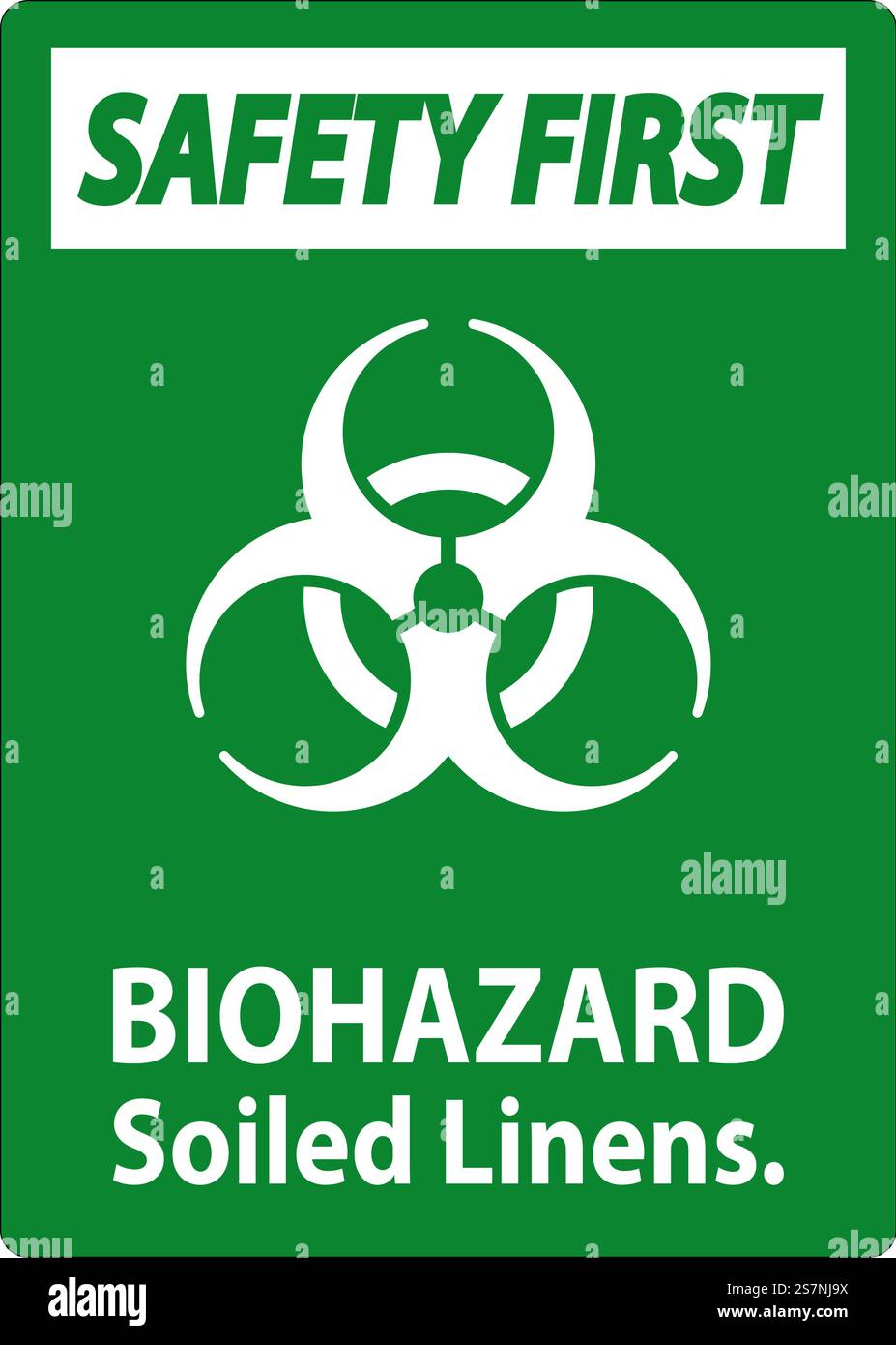 Biohazard Safety First Label Biohazard Soiled Linens Stock Vector Image ...