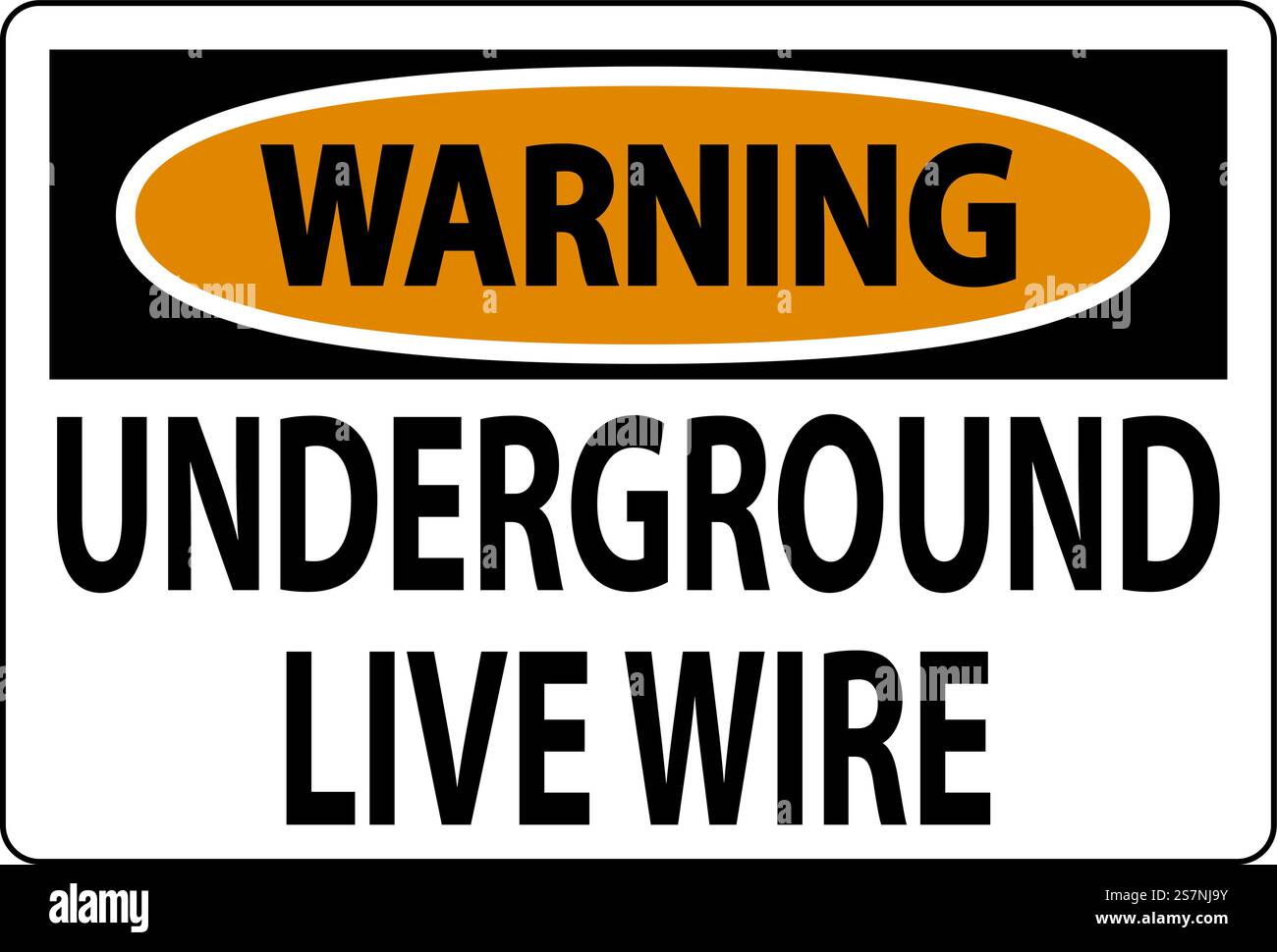 Warning Sign, Underground Live Wire Stock Vector Image & Art - Alamy