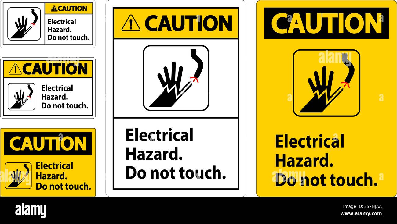 Caution Sign Electrical Hazard. Do Not Touch Stock Vector Image & Art ...
