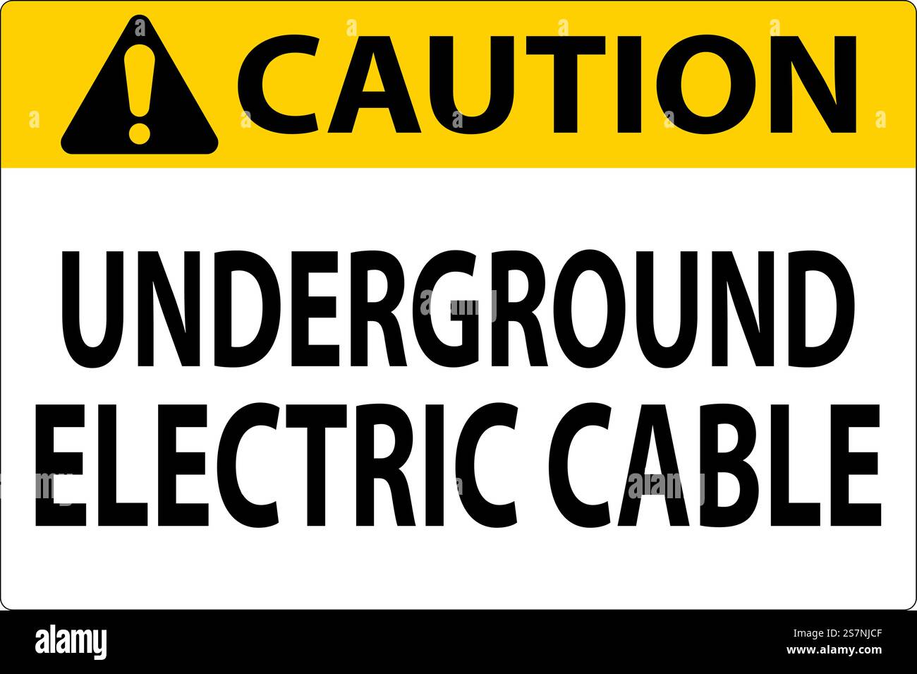 Caution Sign, Underground Electric Cable Stock Vector Image & Art - Alamy