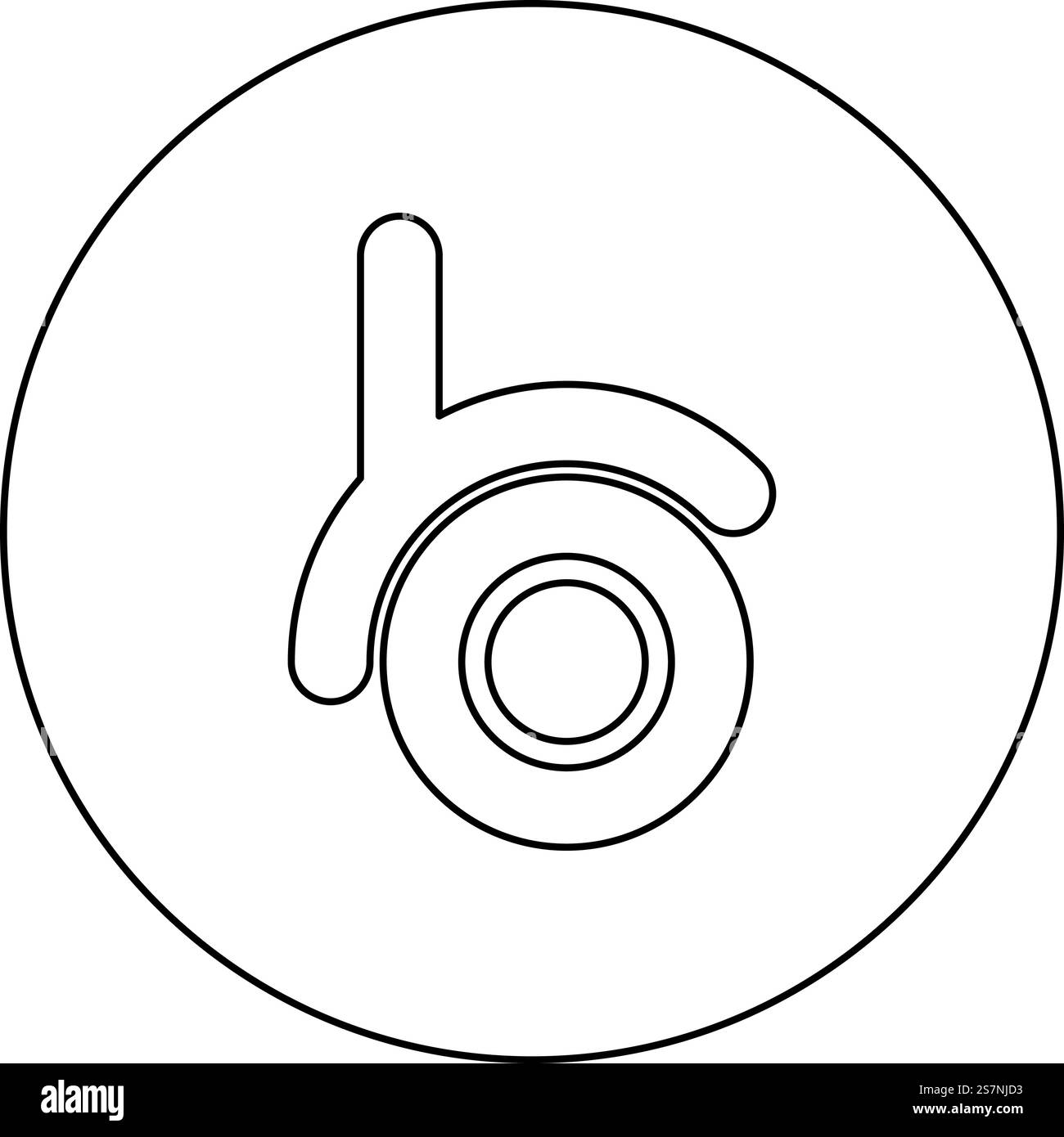 Caster wheel for furniture icon in circle round black color vector ...