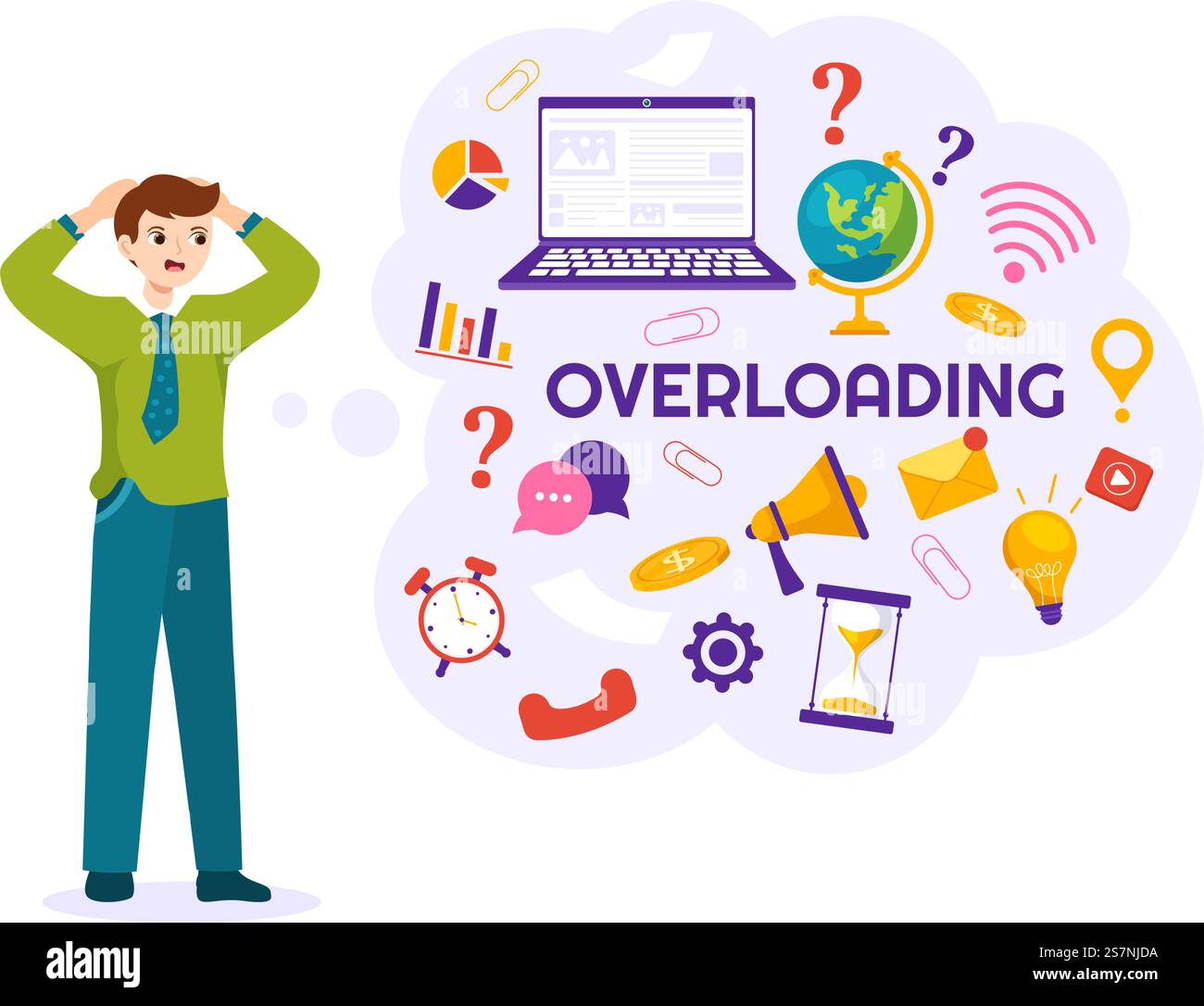 Overloading Vector Illustration with Busy work and Multitasking ...