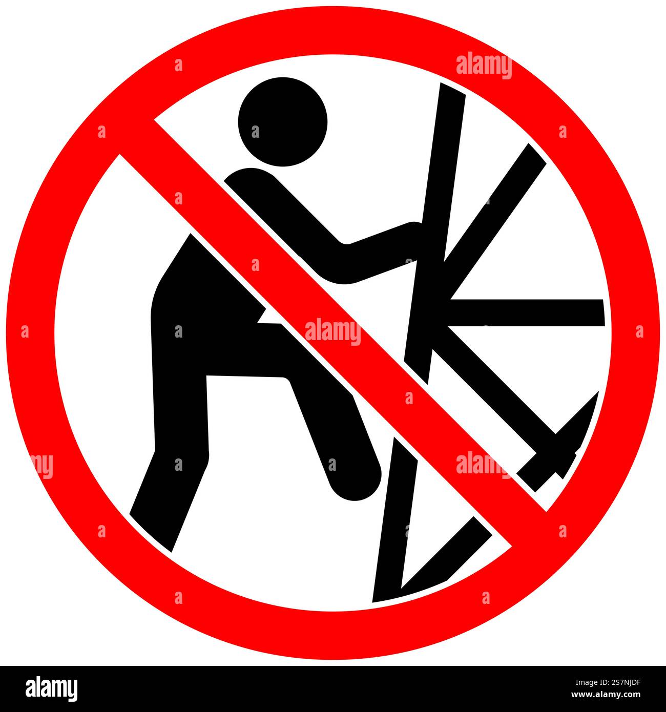 Prohibition Sign Do Not Climb Tower Symbol Stock Vector Image & Art - Alamy