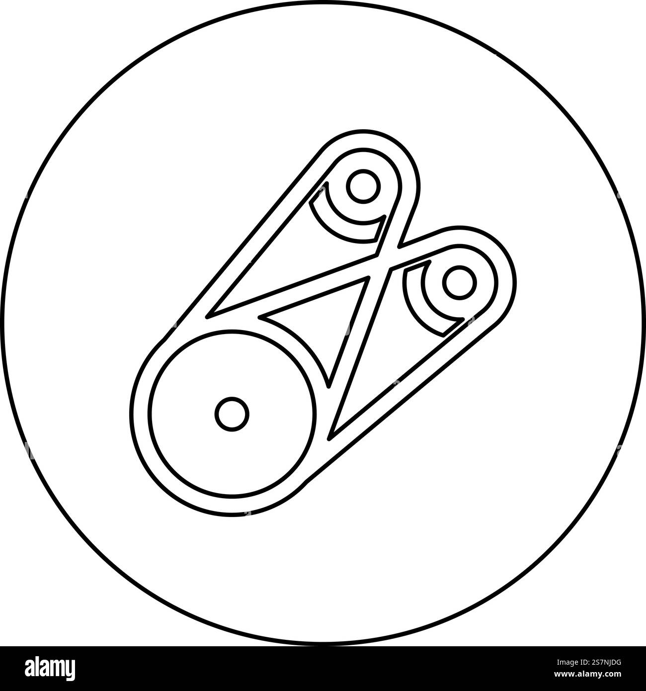 Belt transmission mechanism with three pulleys drive part automobile ...