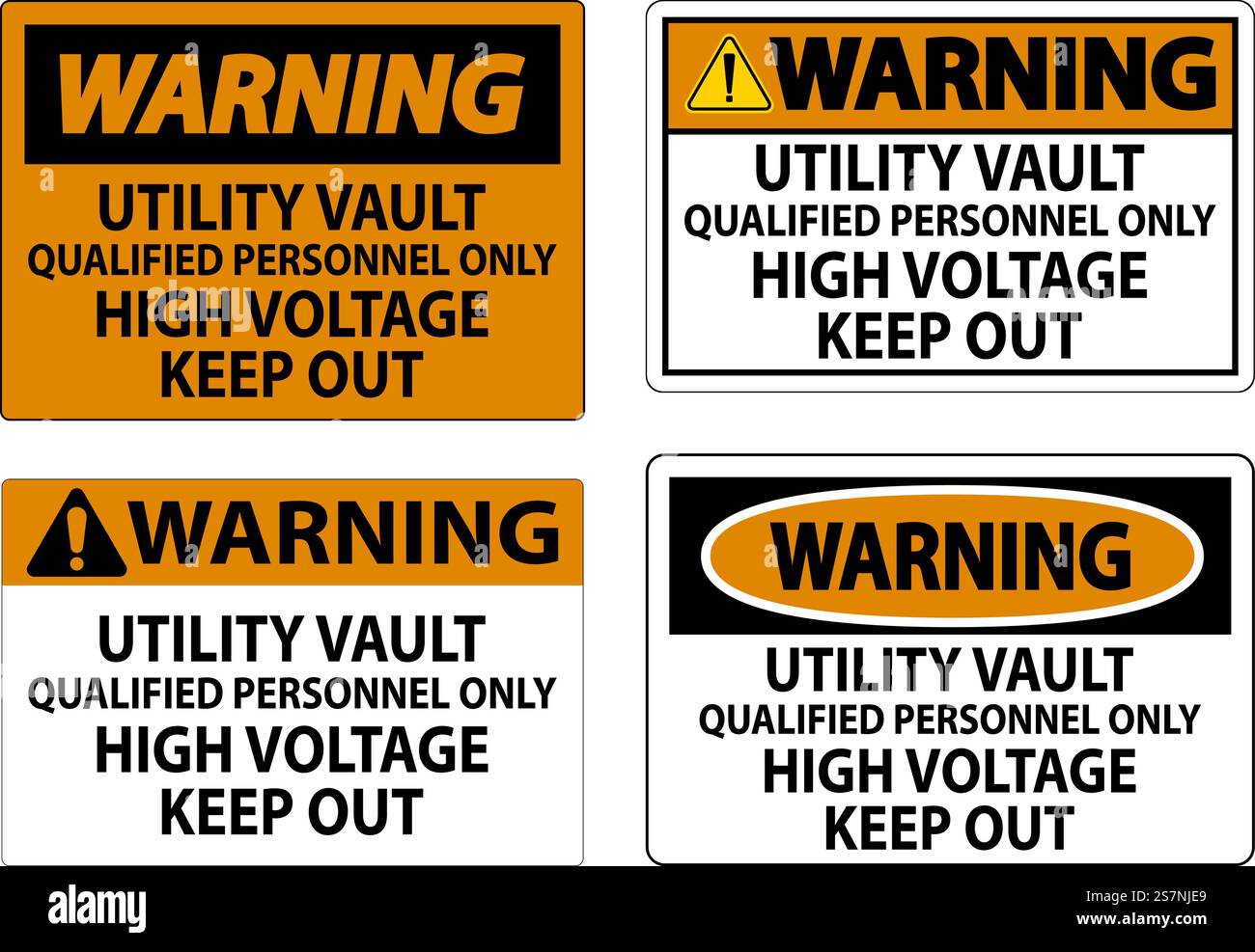 Warning Sign Utility Vault - Qualified Personnel Only, High Voltage ...