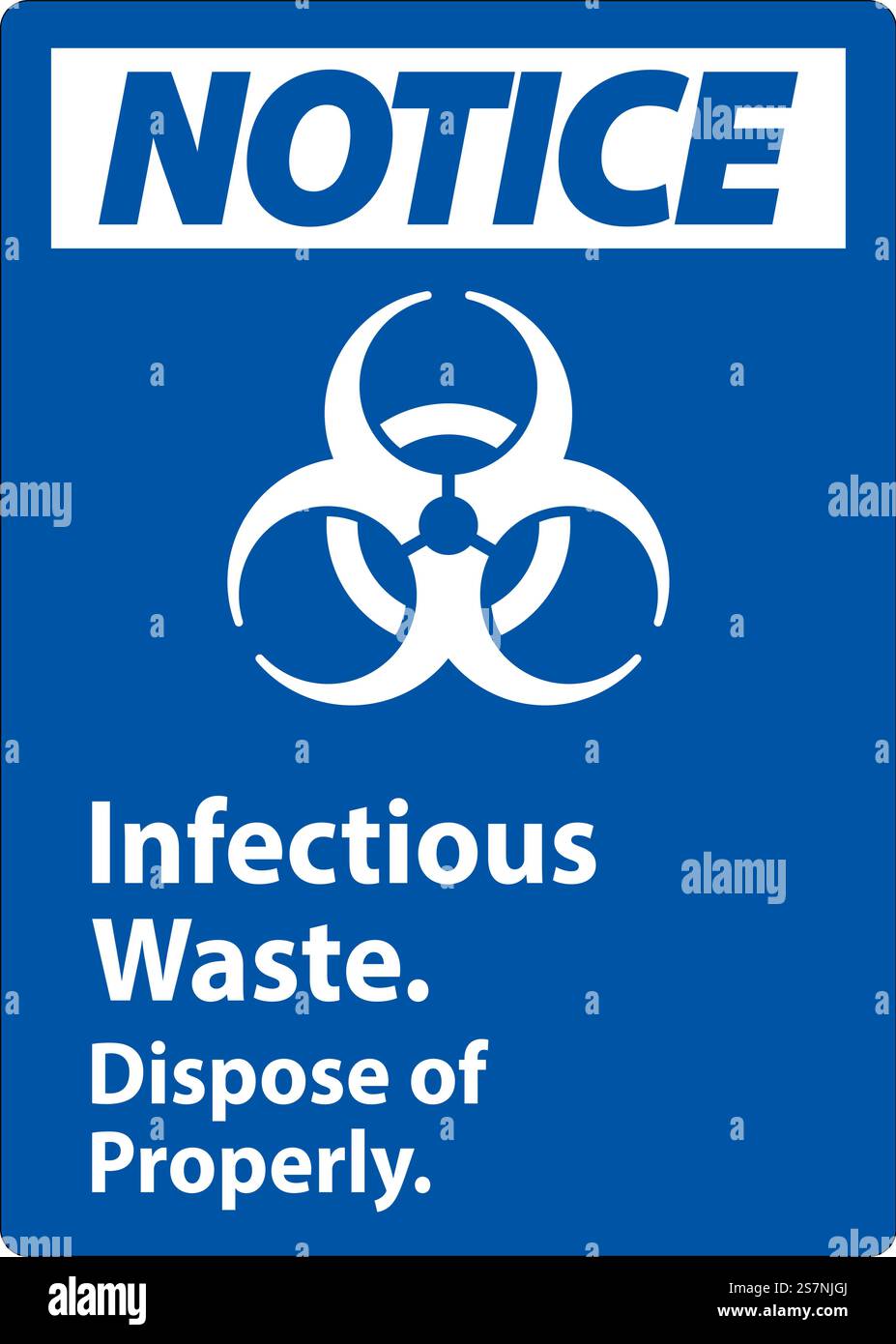 Biohazard Notice Label Infectious Waste, Dispose Of Properly Stock ...