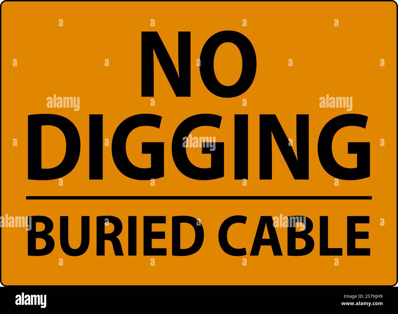 No Digging Sign, Buried Cable Sign Stock Vector Image & Art - Alamy