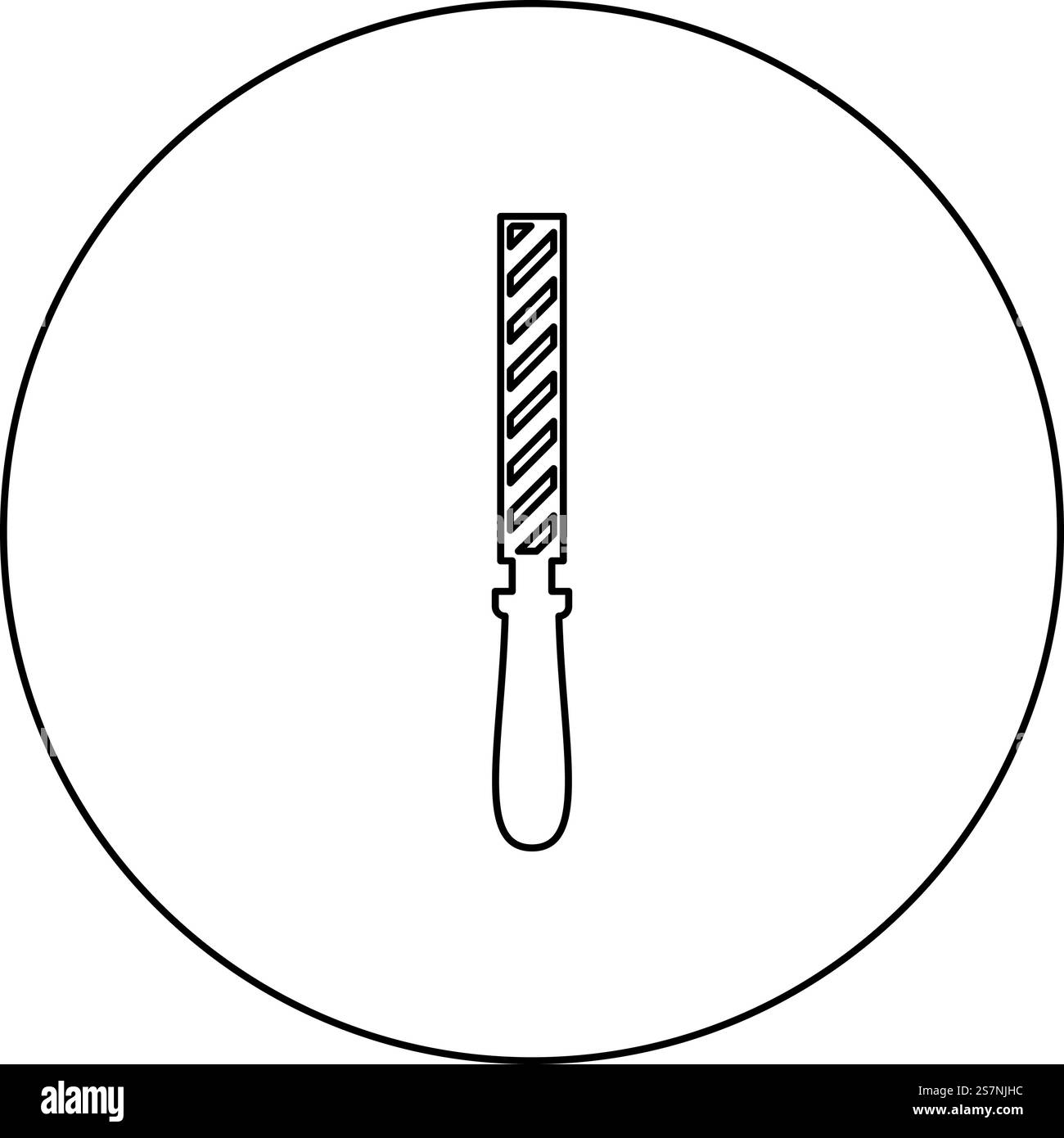 Hand file tool rasp instrument icon in circle round black color vector ...