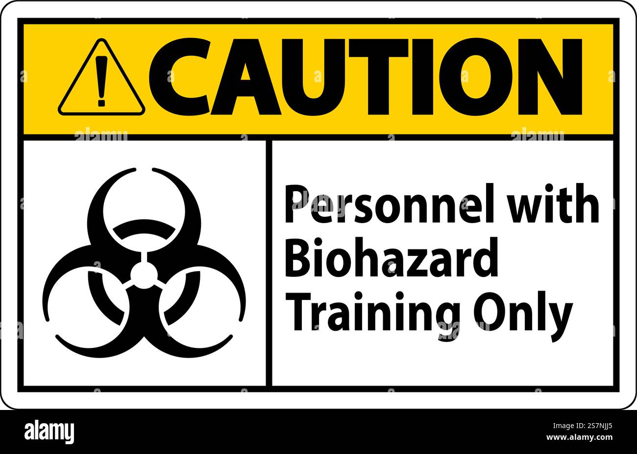 Caution Label Personnel With Biohazard Training Only Stock Vector Image ...
