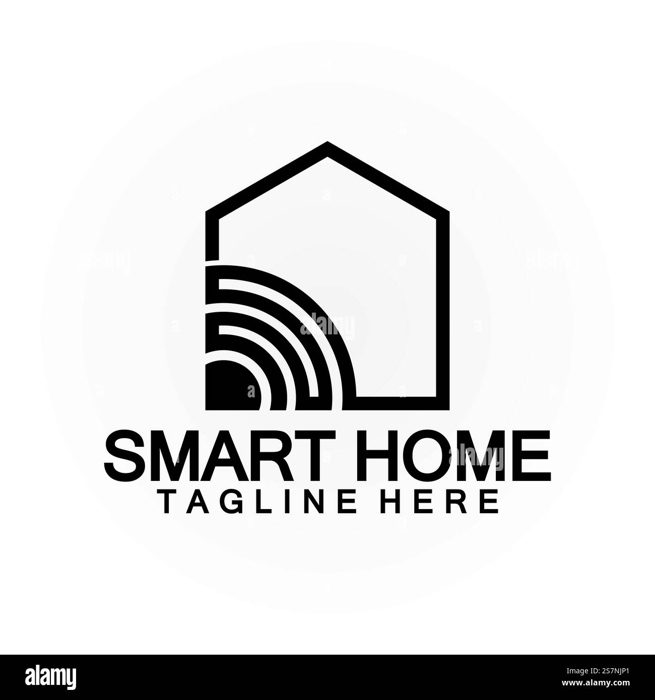 Smart Home Tech signal wifi wireless Logo Vector design template Stock ...
