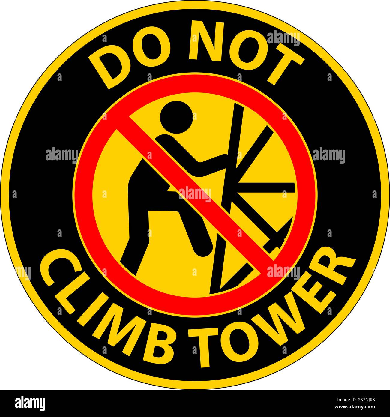 Prohibition Sign Do Not Climb Tower Symbol Stock Vector Image & Art - Alamy