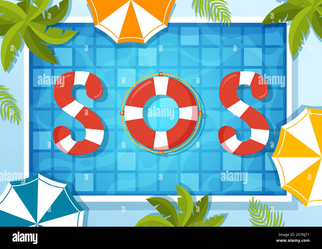 SOS Message Vector Illustration with People Who Need Emergency ...