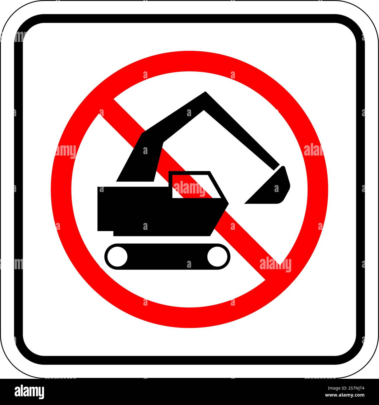 Prohibition Sign, No Digging Symbol Stock Vector Image & Art - Alamy