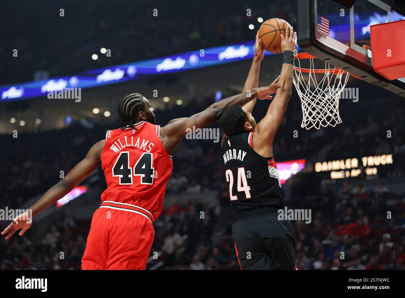 Portland Trail Blazers forward Kris Murray (24) dunks as Chicago Bulls ...