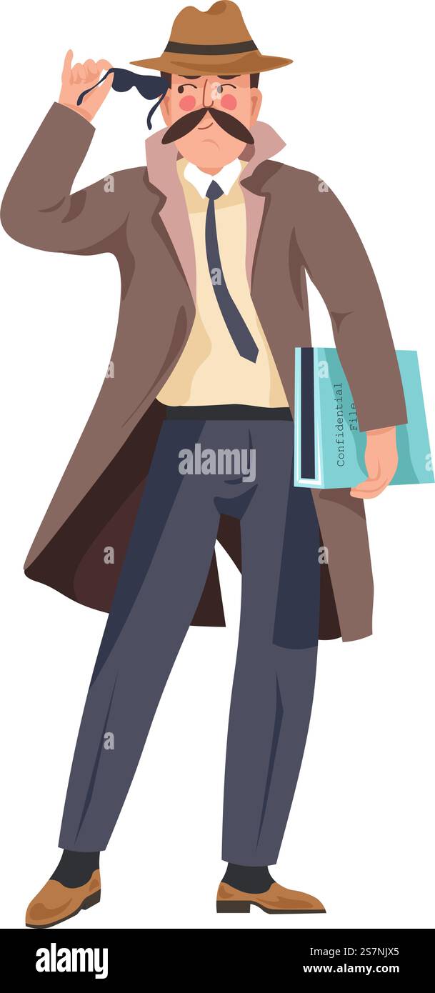 Professional detective working documents Stock Vector Images - Alamy