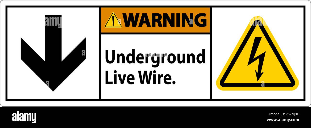 Warning Sign, Underground Live Wire Stock Vector Image & Art - Alamy