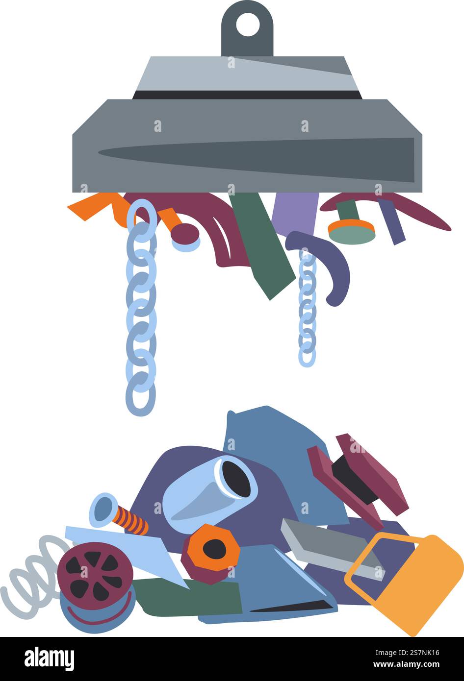 Magnet machine for separating metal garbage, litter and rubbish ...