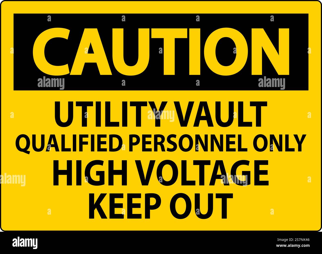 Caution Sign Utility Vault - Qualified Personnel Only, High Voltage ...