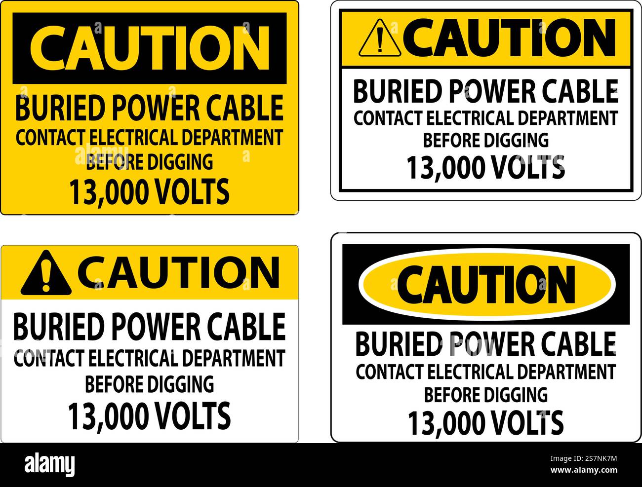 Caution Sign Buried Power Cable Contact Electrical Department Before ...
