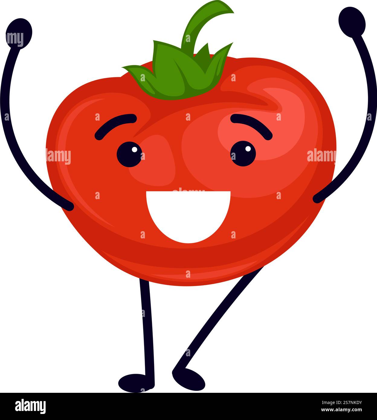 Positive and smiling cartoon character with facial expression and ...