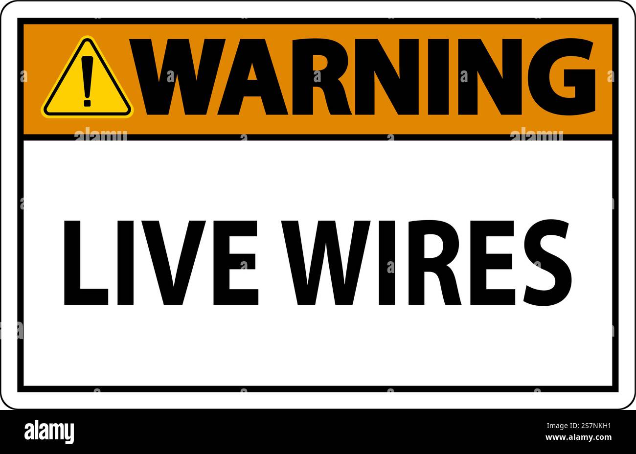 Warning Sign Live Wires On White Background Stock Vector Image & Art ...