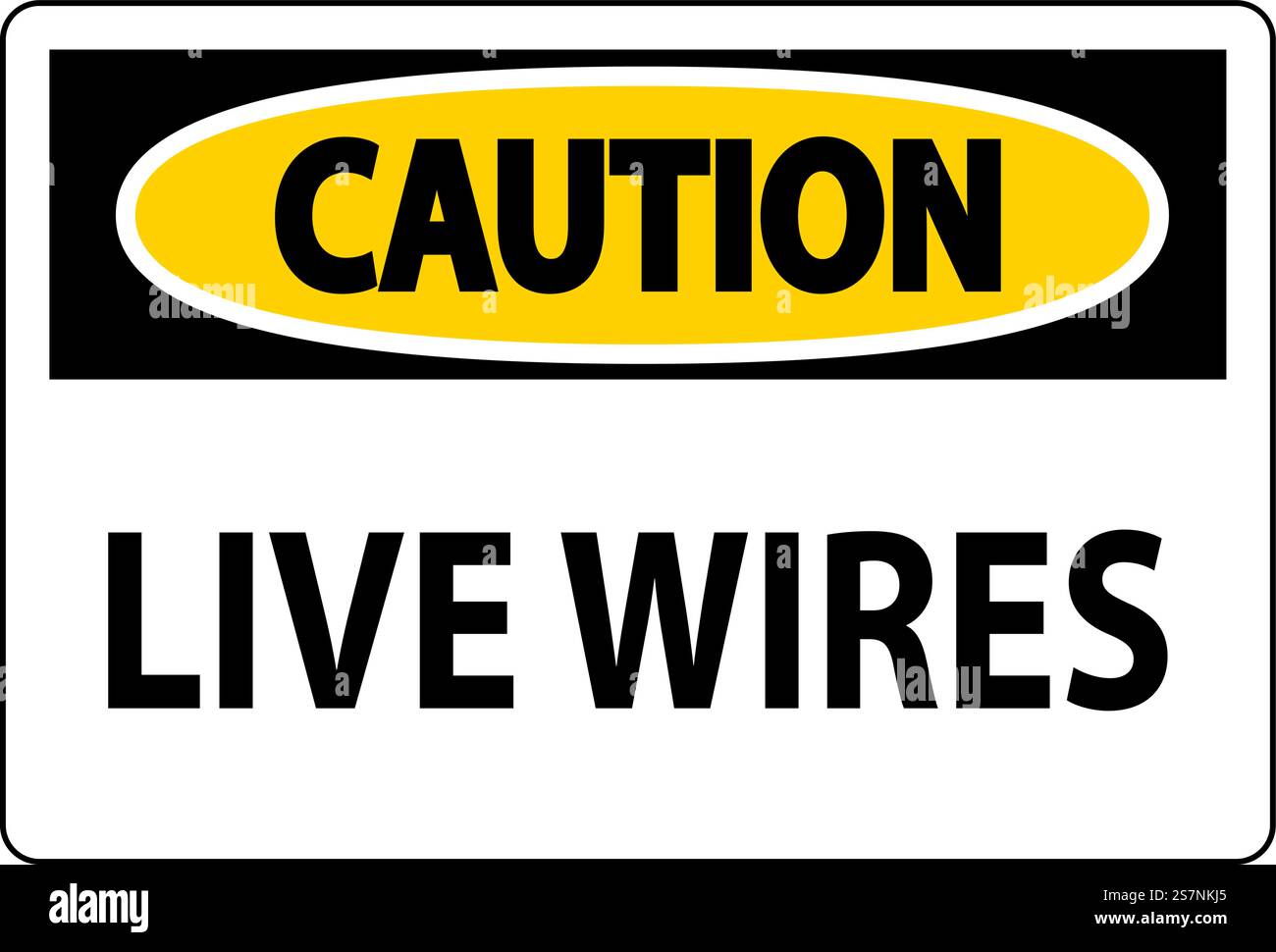 Caution Sign Live Wires On White Background Stock Vector Image & Art ...